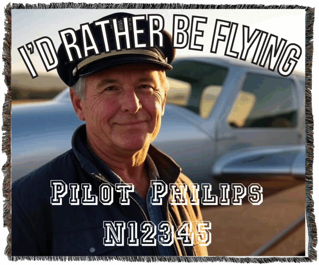 Personalized Pilot & Aircraft Owner Blanket – Field Fans